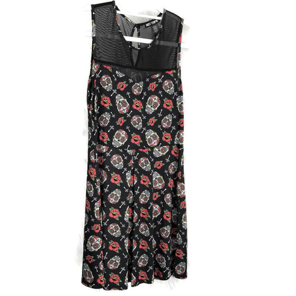 Hot Topic Dia De Los Muertos Rockabilly Dress Sz S - Gem